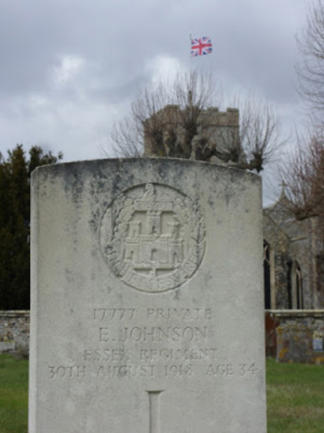 Edgar Johnson is buried in Brandon cemetery, grave I:410