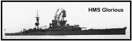 HMS Glorious before and after conversion to aircraft carrier