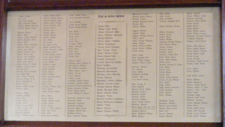 Printed names of all who served with those who failed to return in the ...