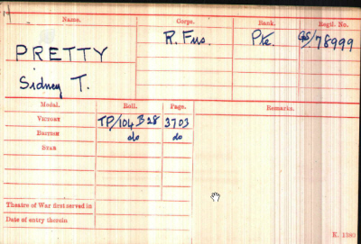 G/78999, Private, Sidney Thomas PRETTY